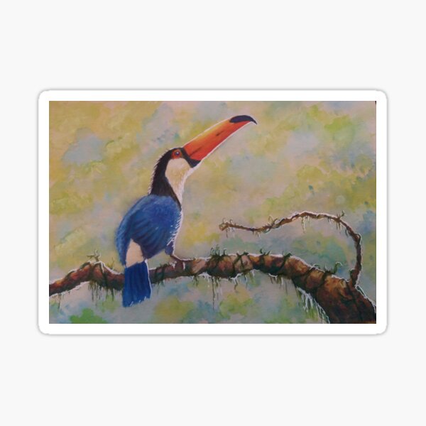 "Toucan too cool - aquarelle & water color painting print" Sticker for ...