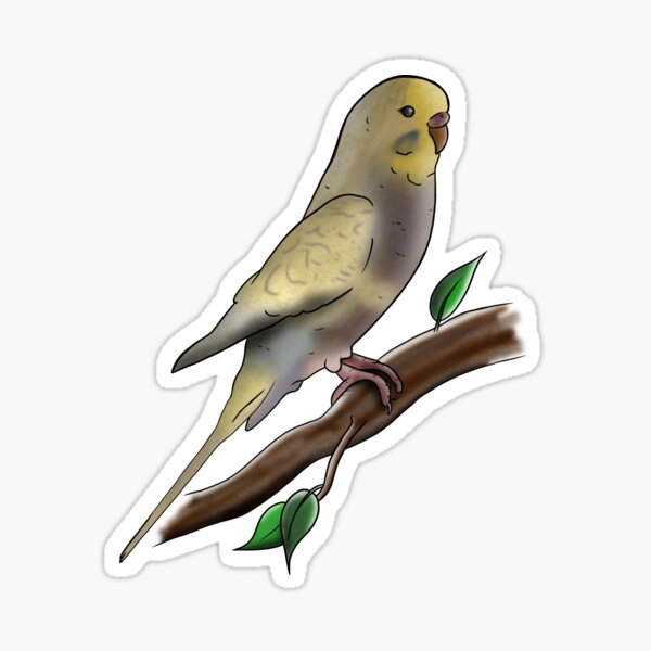 "Budgie" Sticker for Sale by Evans1998 | Redbubble