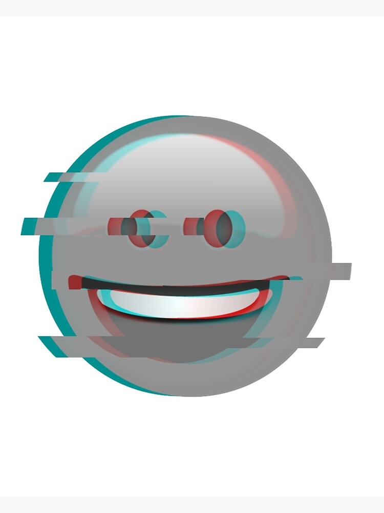 "Glitched Smiley Face Sticker" Art Print for Sale by notlegendd | Redbubble