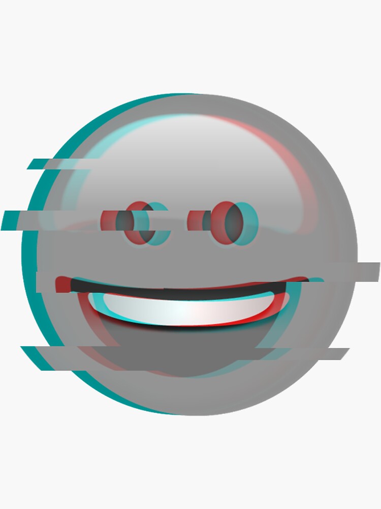 "Glitched Smiley Face Sticker" Sticker for Sale by notlegendd | Redbubble