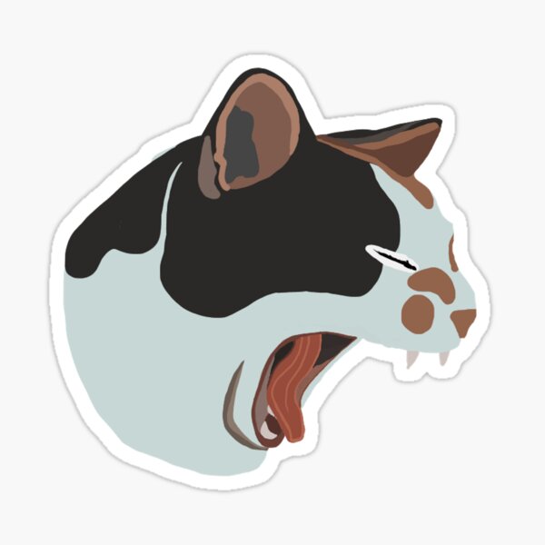 "Kitten yawning" Sticker for Sale by kammores | Redbubble