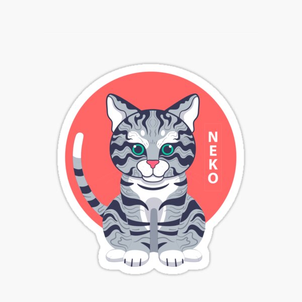 "Kawaii Cat Japanese Style" Sticker by infleims | Redbubble