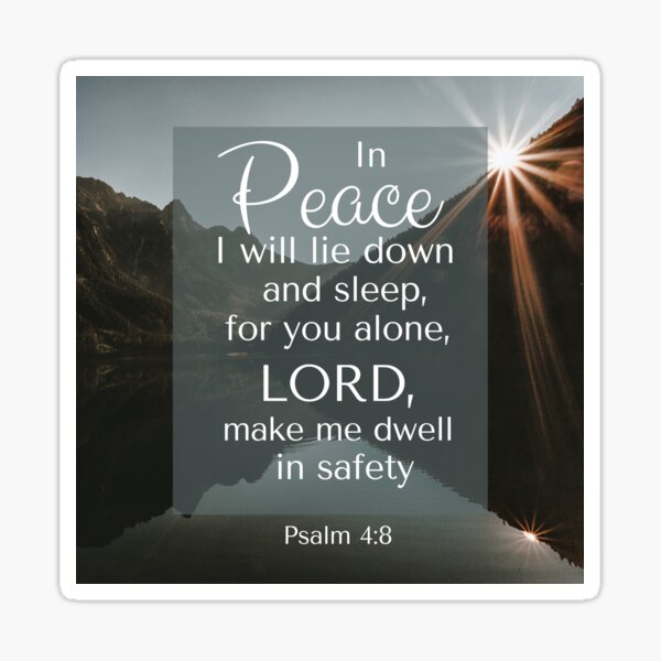 "In Peace Psalms 4: 8 Sticker" Sticker by AliDeus | Redbubble