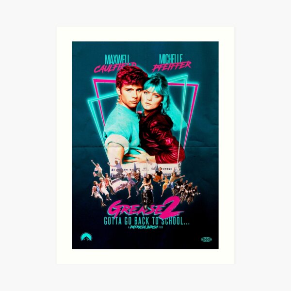 "Neon 80's GREASE 2 " Art Print for Sale by thecleggosaurus | Redbubble