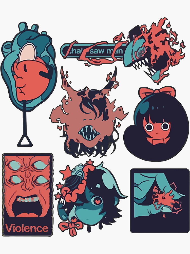 "chainsaw man emblem " Sticker for Sale by RahmahYoh | Redbubble