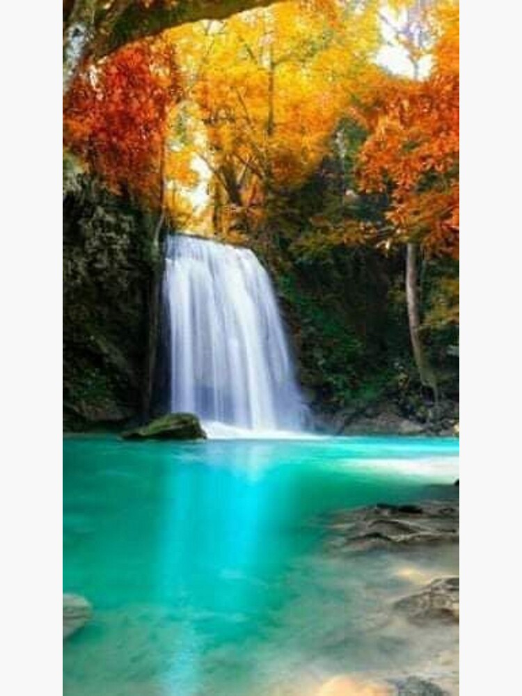 "Small Waterfall Fall colors" Poster for Sale by LAKSHYA-USA | Redbubble