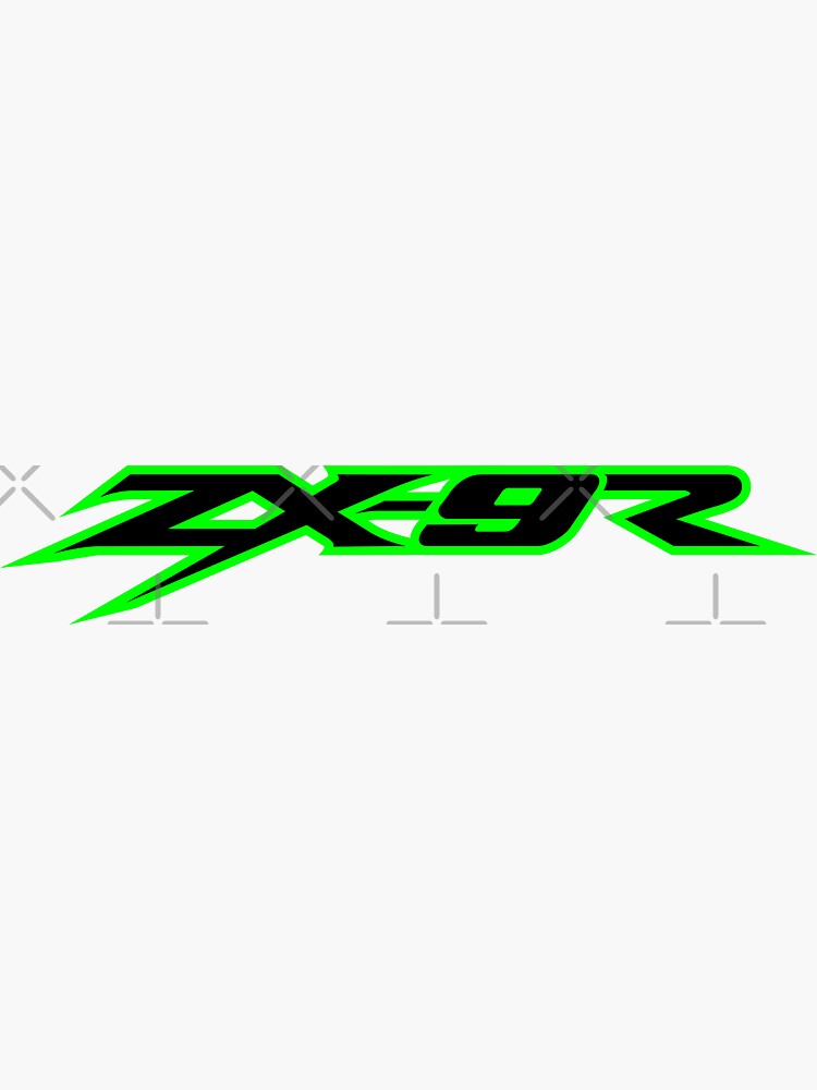"ZX-9R side emblem custom made design replica green outline" Sticker by ...