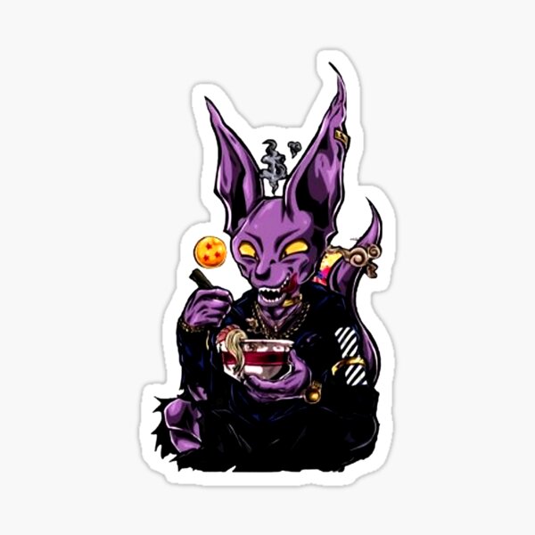 "Beerus Ramen Dragon Ball Designer" Sticker for Sale by BonnieRobinson ...