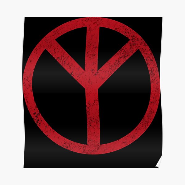 "Reverse Peace Sign Deadly Premontion Horror film retro Halloween ...