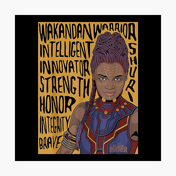Lámina fotográfica «Pantherr.Blackzz Shuri Word Art Gráfico T-» de ...