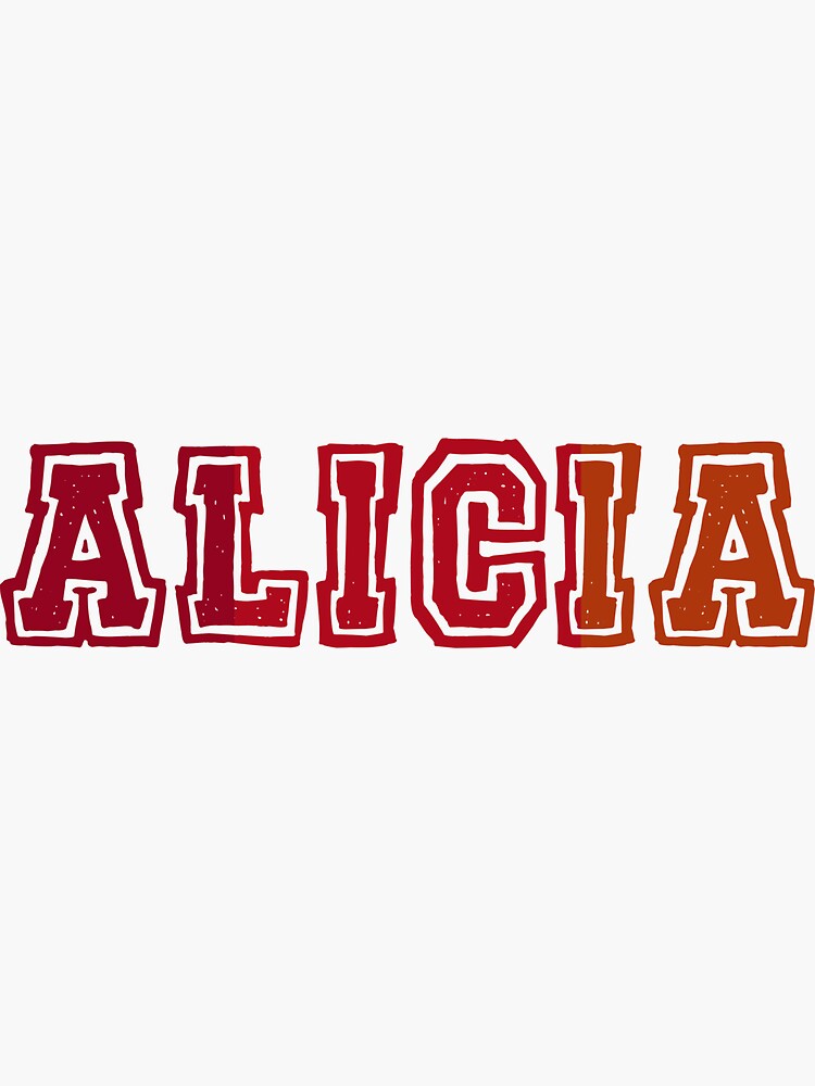 "ALICIA" Sticker for Sale by ruviogevio | Redbubble