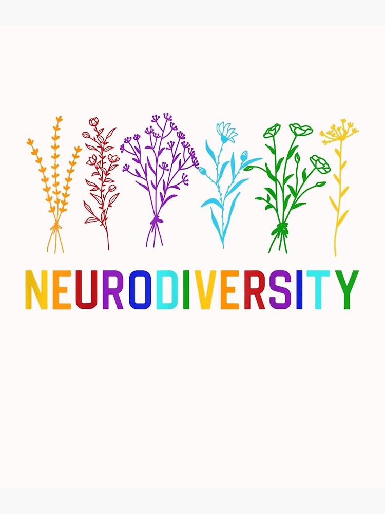 "Neurodiversity Autism Awareness ADHD Rainbow Flower Autistic" Poster ...