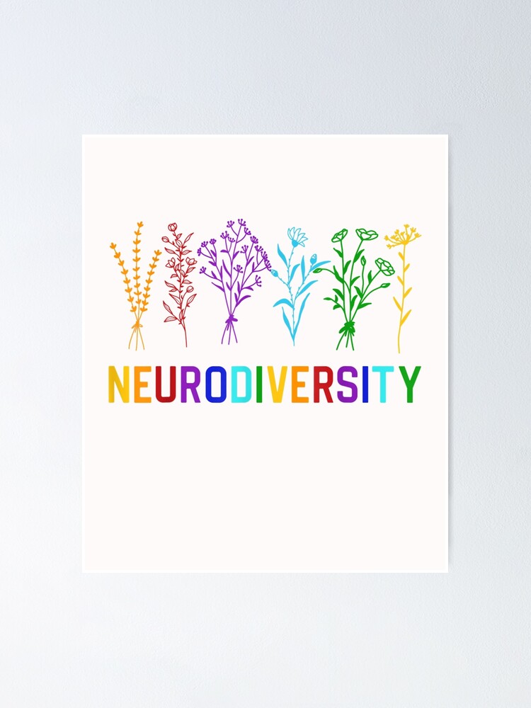 "Neurodiversity Autism Awareness ADHD Rainbow Flower Autistic" Poster ...