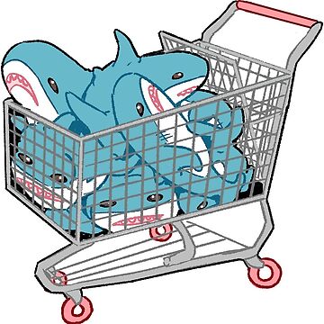 "Shark Cart" Sticker for Sale by blackle | Redbubble