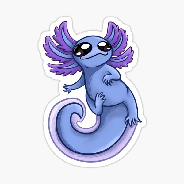 "Blue Axolotl " Sticker for Sale by Catsonaut | Redbubble