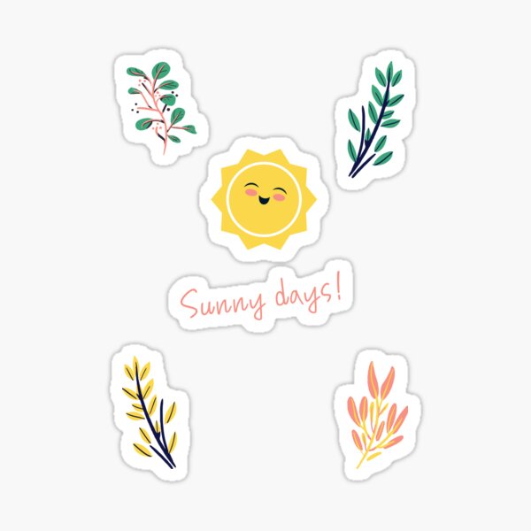 "Sunny days quotes! positive pack design" Sticker by Amalzaki | Redbubble