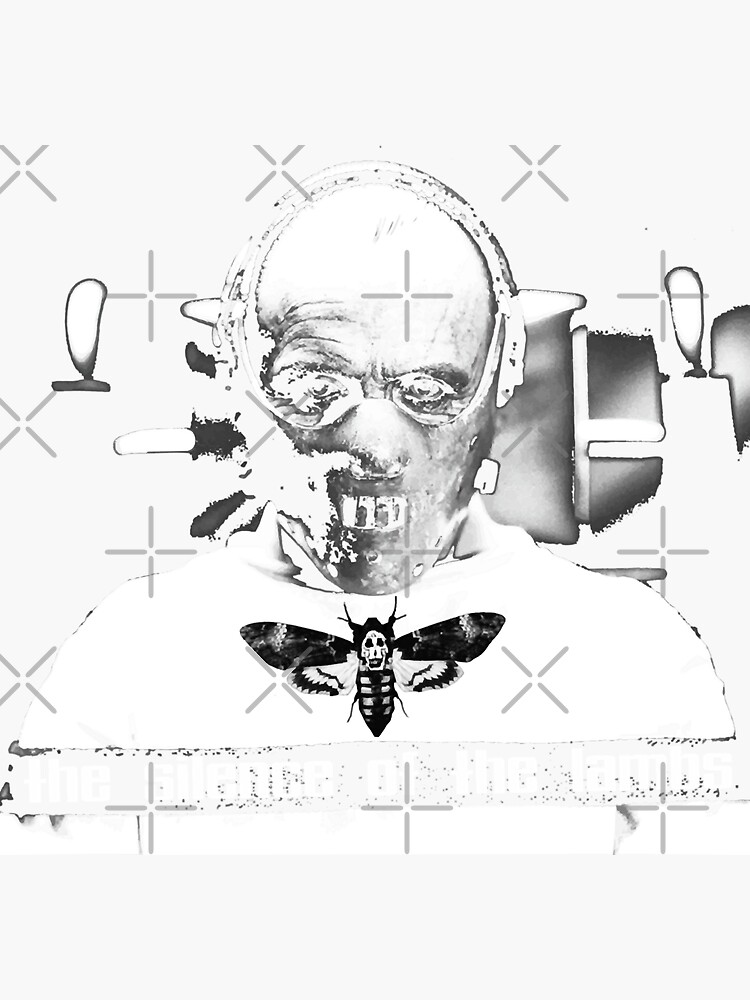 "Hannibal death moth silence the lambs B&W" Sticker by BrewerShane ...