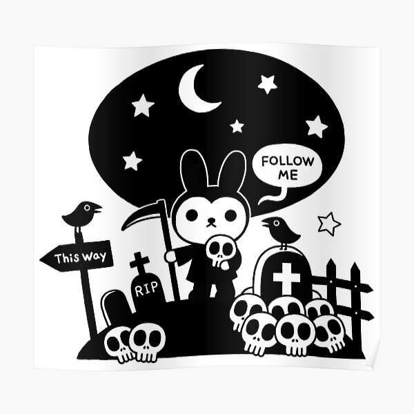 "cute bunny grim reaper" Poster for Sale by LouisMonde | Redbubble