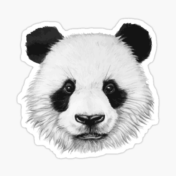 "Cute Panda Face" Sticker for Sale by SeraDesigns | Redbubble