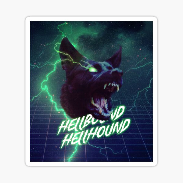 "Synthwave Hellhound" Sticker by HellboundBrand | Redbubble