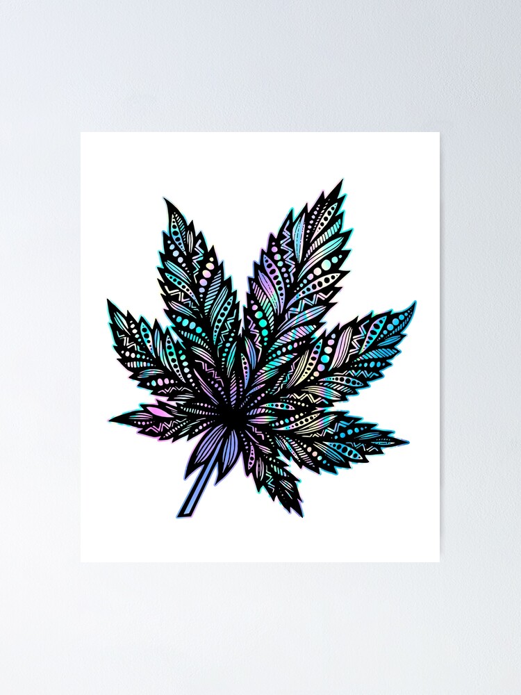 "Marijuana Holographic Aztec art" Poster for Sale by SpecialGift79 ...