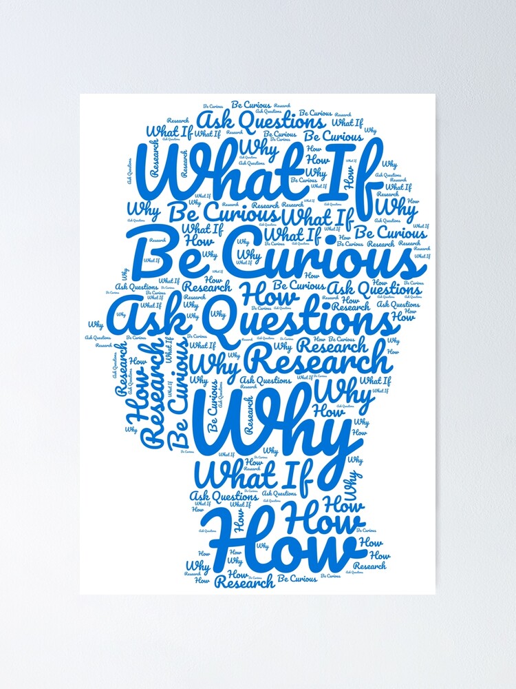 "Be Curious Ask Questions Blue Word Cloud Self Empowerment Quote ...