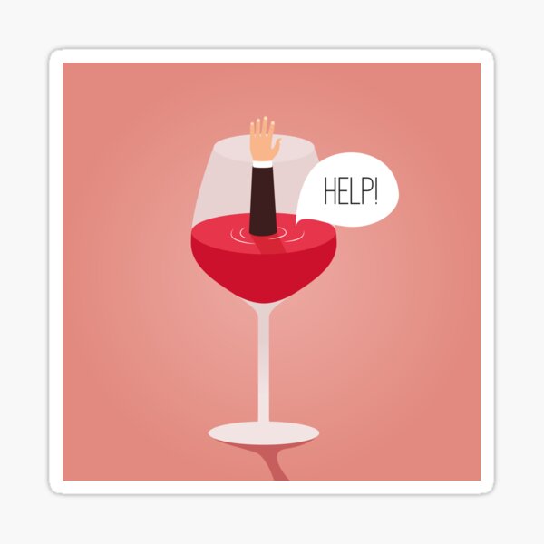 "Man drowned in wine" Sticker by Dmitrymoi | Redbubble