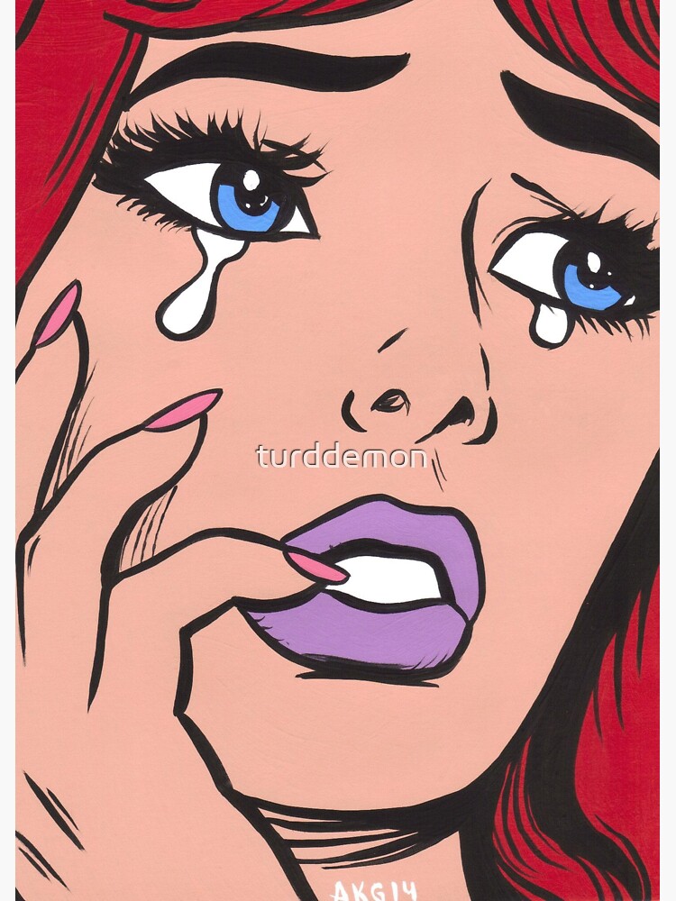 Red Hair Crying Comic Girl Sticker For Sale By Turddemon Redbubble