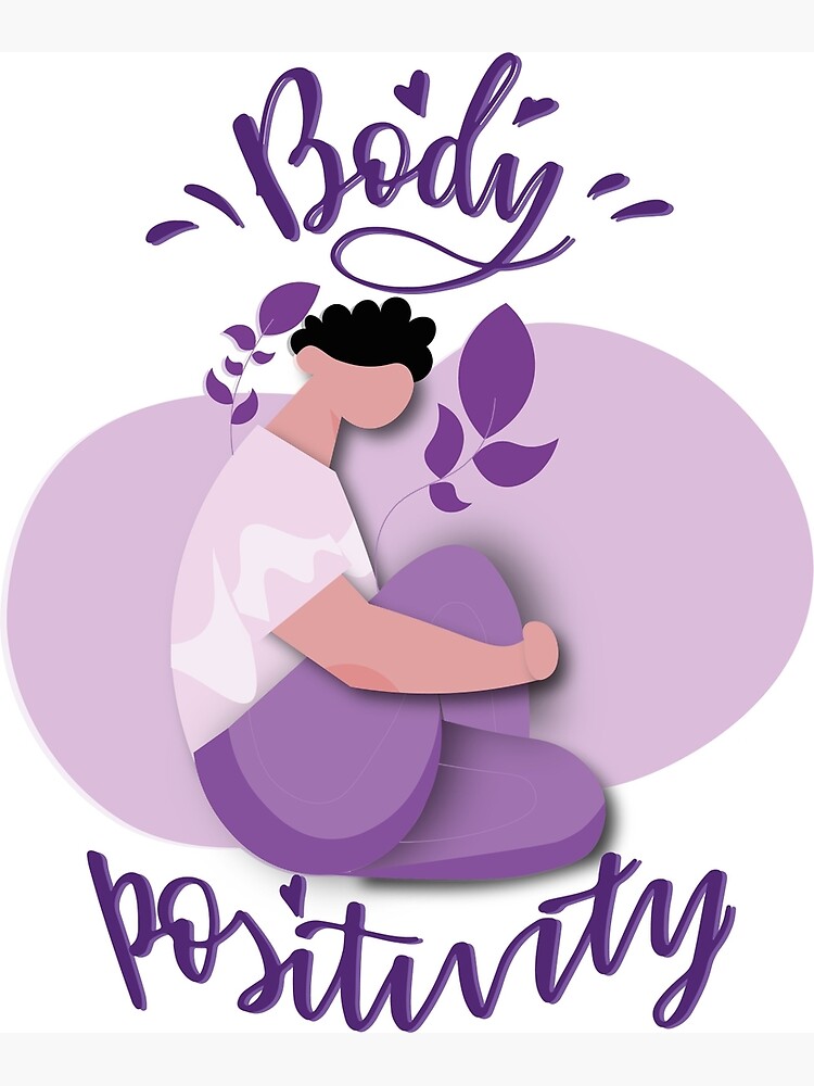 "Body Positivity Self Love Purple Aesthetic illustration" Poster by ...
