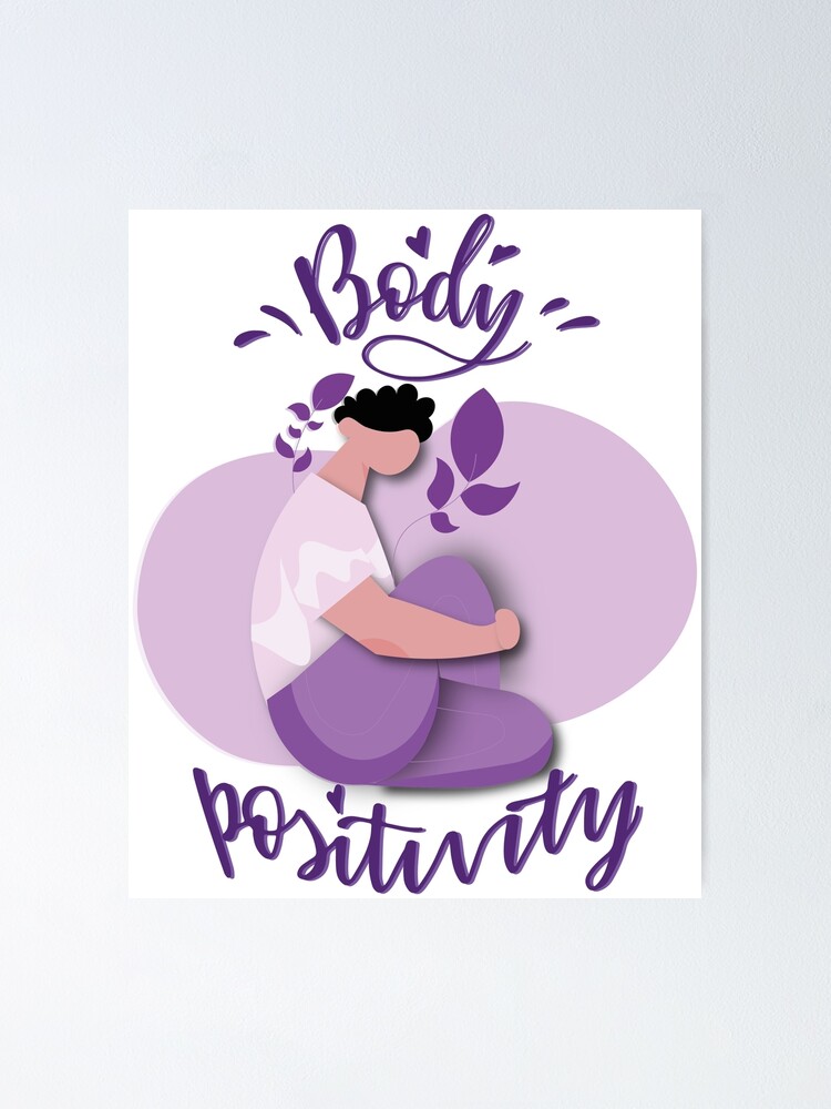 "Body Positivity Self Love Purple Aesthetic illustration" Poster by ...