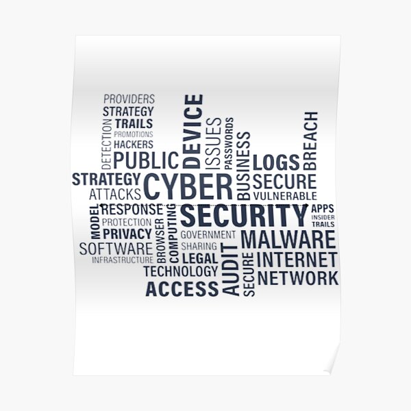 "cyber security words" Poster for Sale by keyrla54 | Redbubble