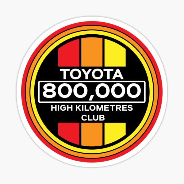 "Toyota 800,000 High Kilometres Club" Sticker for Sale by knibbzy ...