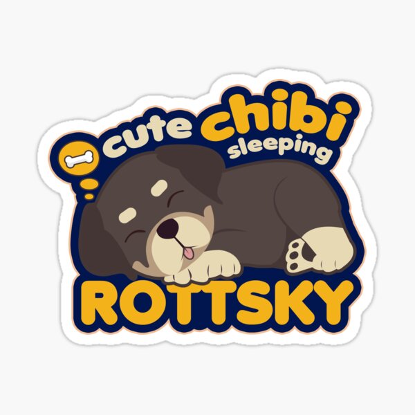 "Cute Chibi Sleeping Rottsky" Sticker by shopparottsky | Redbubble