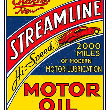 "Gas And Oil T-ShirtStreamline Motor oil retro sign rectangular" Poster ...