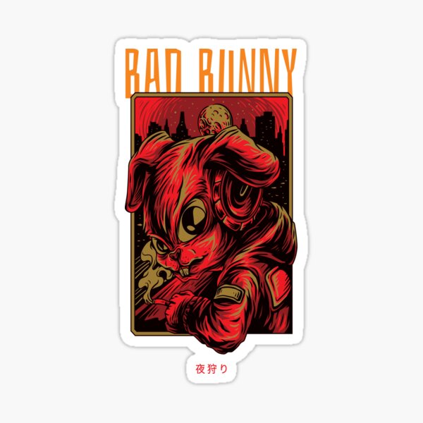 "Bad Bunny" Sticker for Sale by HiddenValue | Redbubble