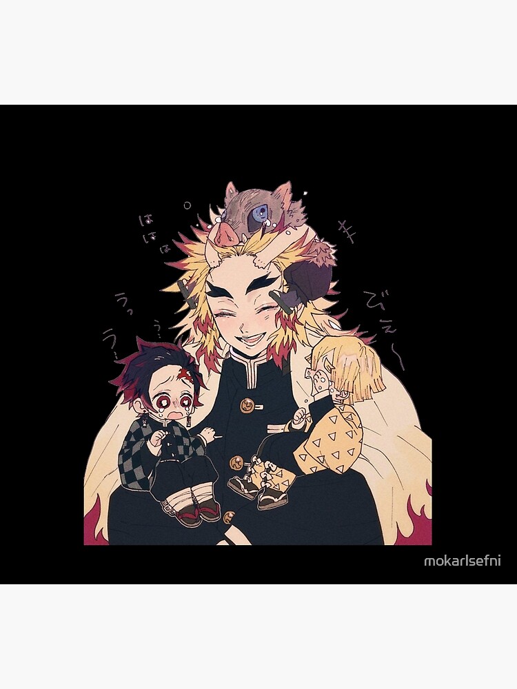 "Rengoku x Tanjiro x Zenitsu x Inosuke" Socks by mokarlsefni | Redbubble