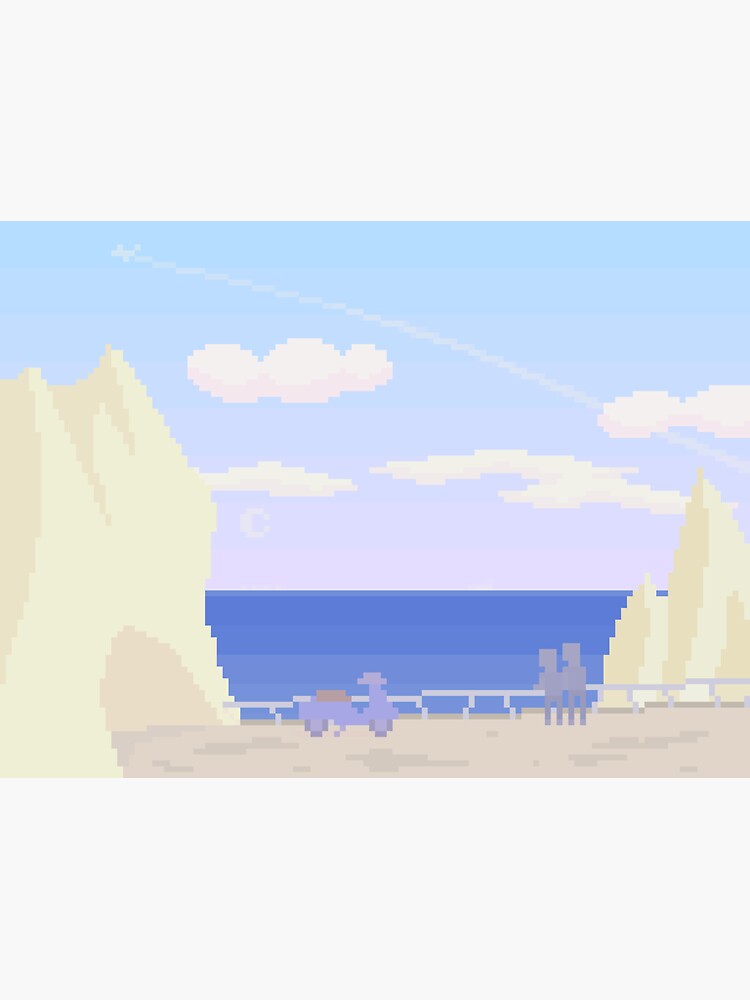 "Cliff View Pixel Art Landscape" Sticker by VerticalTakeoff | Redbubble