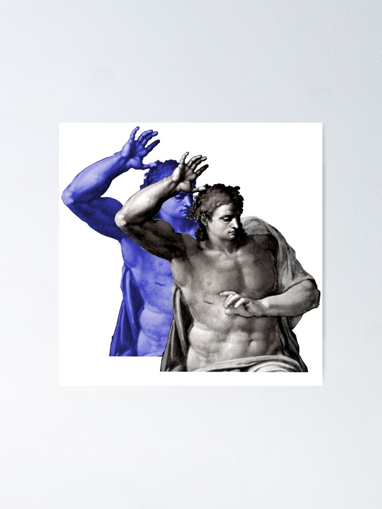 "Michelangelo Christ God Statue Athlete Muscle Black Blue Rome Italy ...