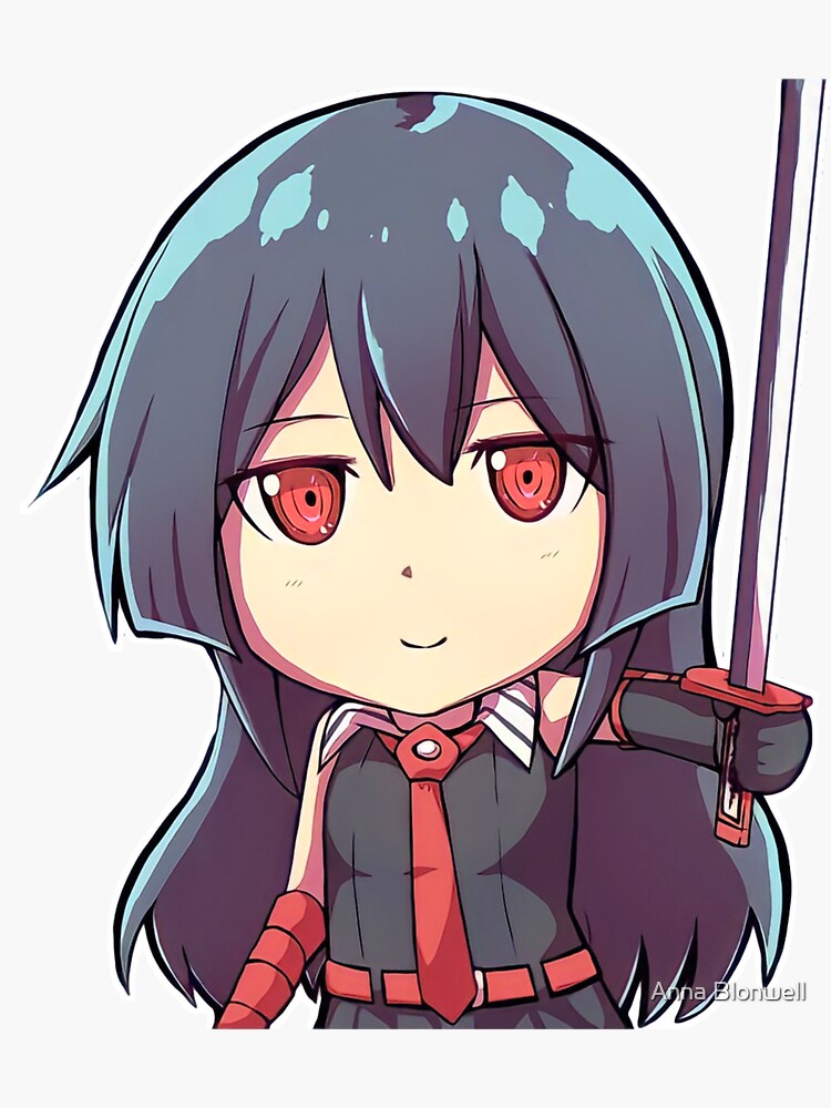 Pegatina Akame Ga Kill Chibi Akame De Shindouart Redbubble