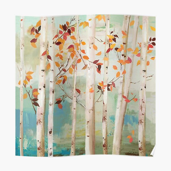 "Fall Birch Trees" Poster for Sale by watsonstrozek | Redbubble
