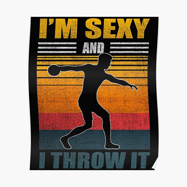 "Vintage Discus Throw Retro Disc Throwing Medal Sexy Thrower" Poster by ...