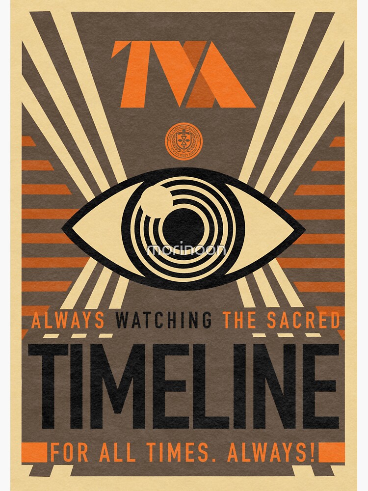 "Loki Sacred Timeline Poster TVA Inspired" Sticker by morinoon | Redbubble