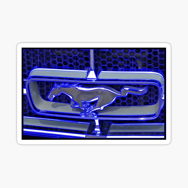 "Blue Mustang" Sticker by tvlgoddess | Redbubble