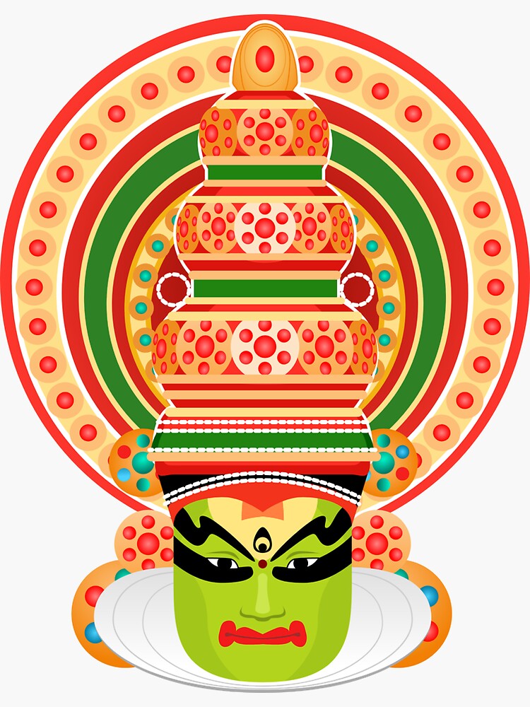 "Kathakali character " Sticker for Sale by madeinnature | Redbubble