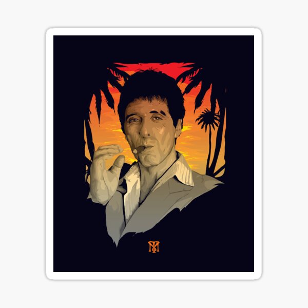 "Tony Montana Scarface" Sticker for Sale by BlessLifePrints | Redbubble