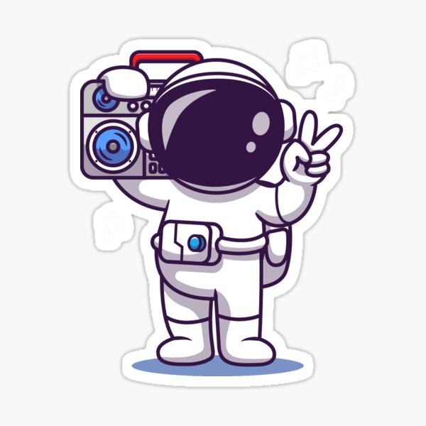 "Astronaut Cosmic Sound " Sticker for Sale by Benn-IA | Redbubble