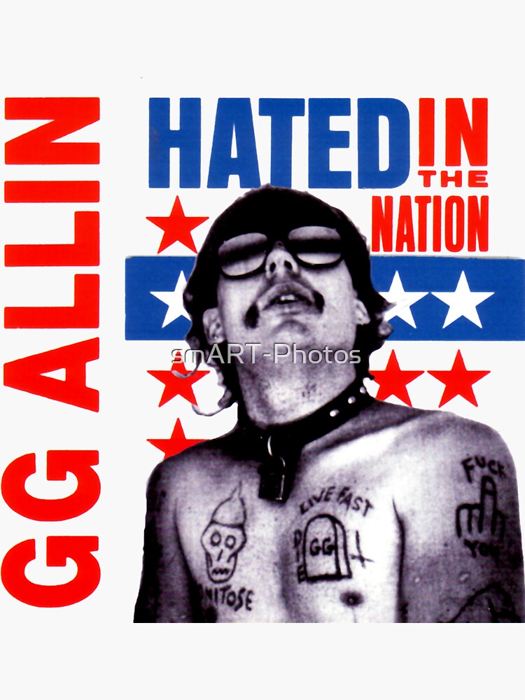 "GG Allin" Sticker for Sale by smART-Photos | Redbubble