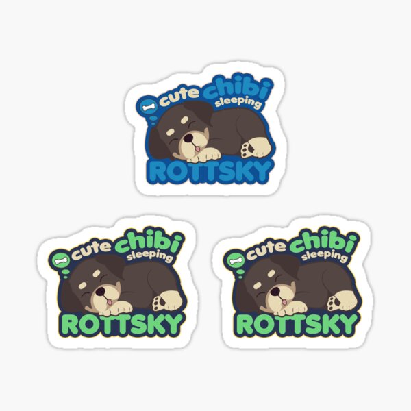 "Cute Chibi Sleeping Rottsky Pack" Sticker for Sale by shopparottsky ...