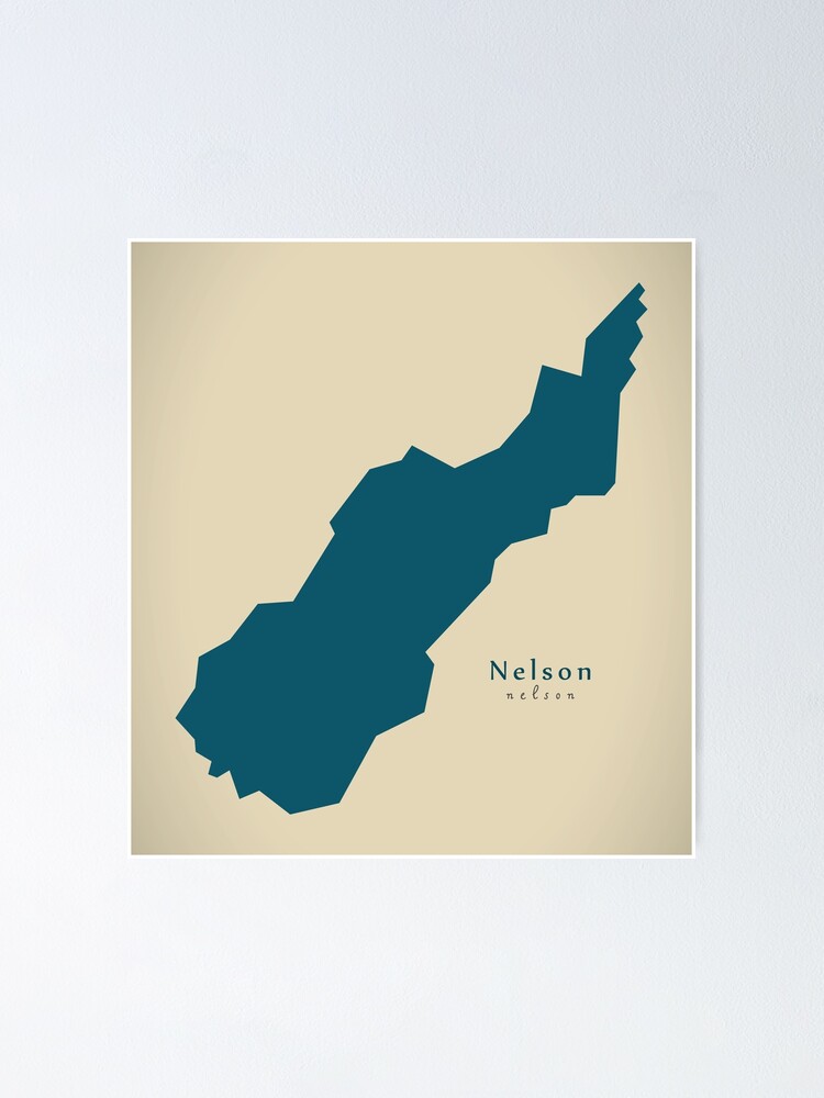 "Modern Map - Nelson region map New Zealand NZ" Poster for Sale by ...