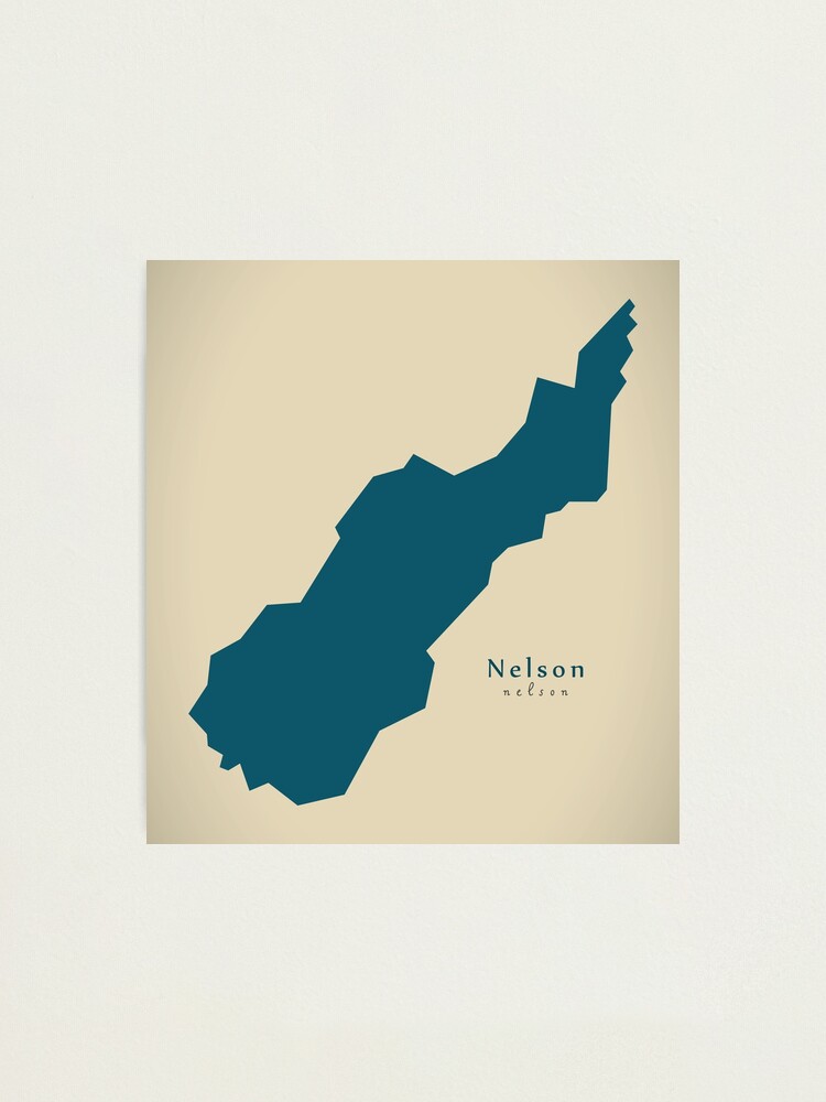 Lámina fotográfica «Mapa moderno - mapa de la región de Nelson Nueva ...